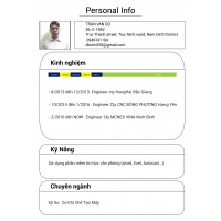 Hồ sơ online Trần Văn Đô: Kỹ sư, ứng tuyển kỹ sư quản lý dây chuyền ...